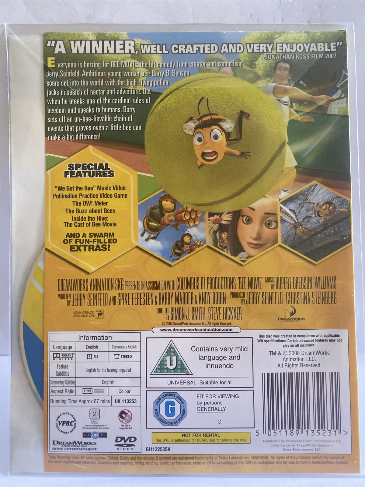 Bee Movie (DVD, 2008) 5051189135231 | eBay