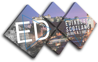 Edinburgh Typography City MULTI CANVAS WALL ART Picture Print | eBay