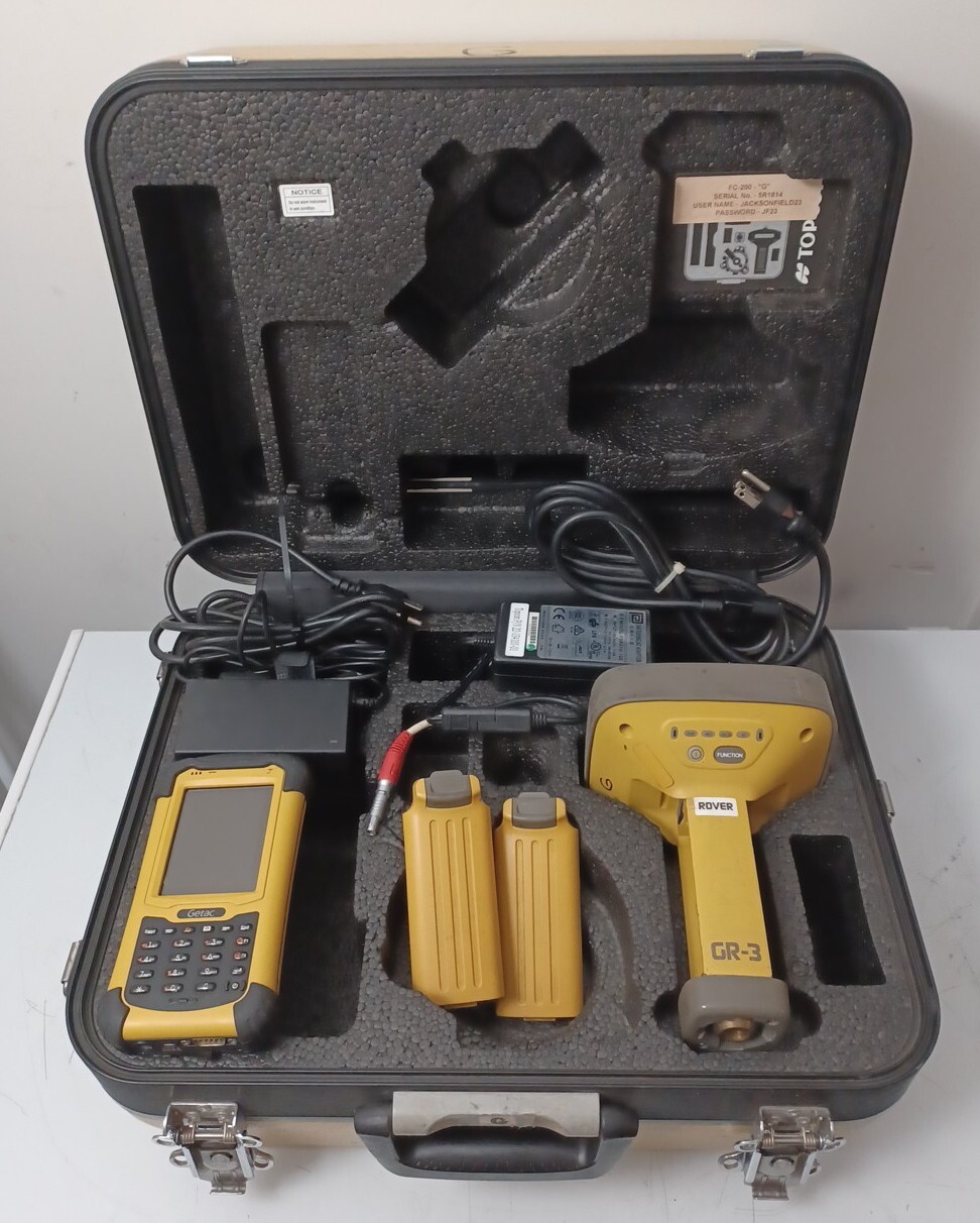 Topcon GR3 GPS Rover + Getac ps236 With Batteries & Chargers & Case ...