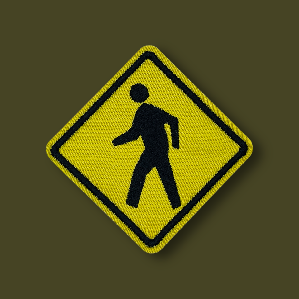 Pedestrian Crossing Road Sign Patch | Iron-On & Sew-On Patch | eBay