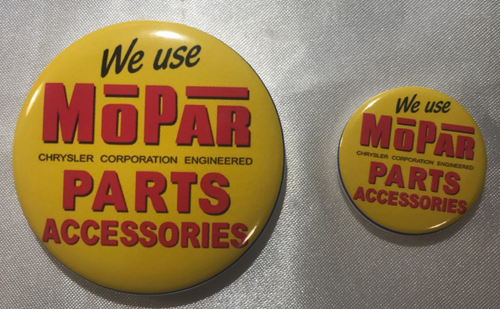 Lot of 2 Retro MoPar Parts & Accessories 2.25" and 1.25" MOPAR Buttons ...