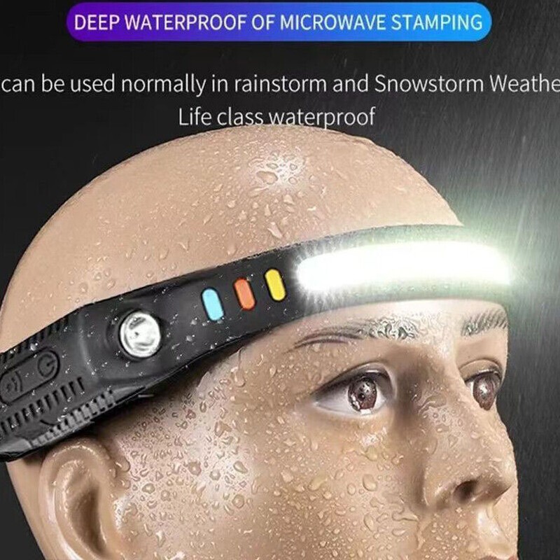 LED Headlamp USB Rechargeable Headlight Torch Work Light Bar Head Band ...