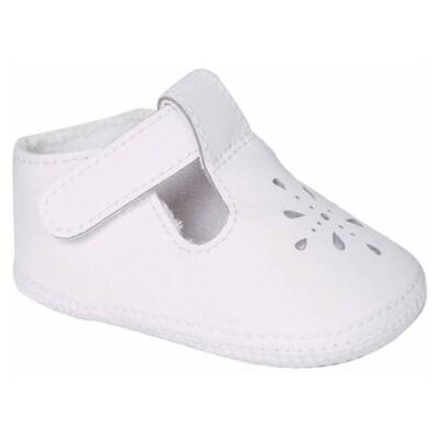 Baby Deer White Leather T-Strap Shoes with Perforations Size Preemie 00 ...