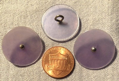 Lot of 3 Retro Shiny Translucent Gray Plastic Pin Shank Buttons 7/8" 22 ...