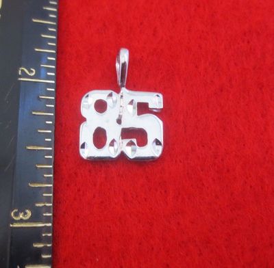 14KT WHITE GOLD EP NUMBER "85" DIAMOND CUT CHARM | eBay Australia