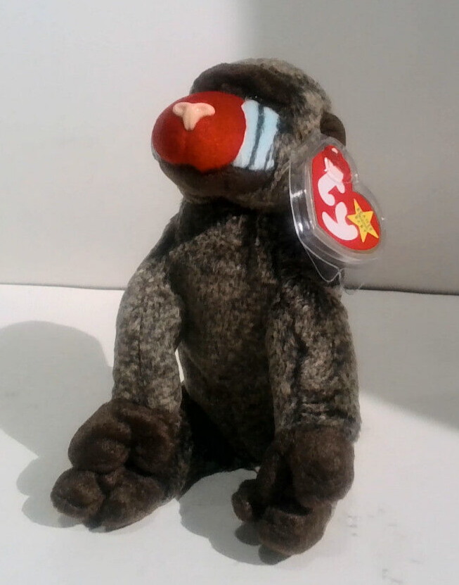MINT CONDITION TY Beanie Baby Babies Cheeks The Baboon RARE RETIRED ...
