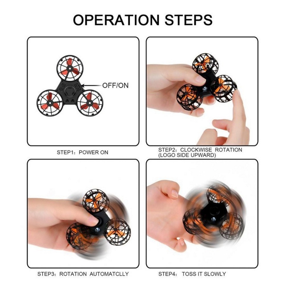 Flying Fidget Spinner Mini Hand Drone Kids Toy Great Gift for Christmas ...