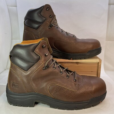 Timberland PRO Titan 6" Safety Toe Brown Work Boots Powerfit 26063 Men ...