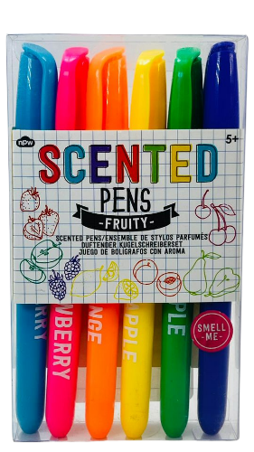 NPW 6 Piece Multi Color Coloring Fruit Scented Felt Tip Marker Pen Set ...