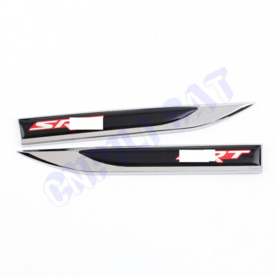 2Pcs Black&Red S-R Blade Fender Badge Car Body Side Skirts Sticker ...