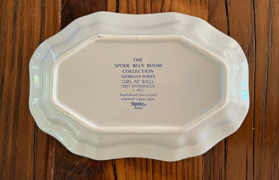 Spode Blue Room Collection GIRL AT WELL Scalloped Pin Tray Dish | eBay