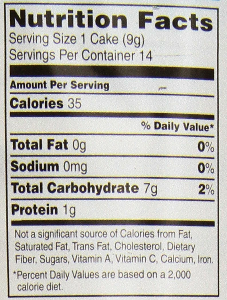 Quaker Rice Cakes Nutrition Facts