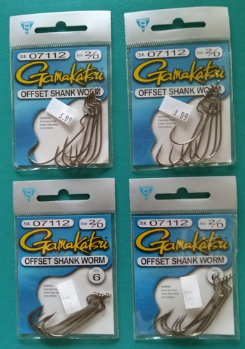Gamakatsu Offset Shank Worm Hooks Size 2/0 #07112, 4 Packs, 24 Total Hooks (New) | eBay