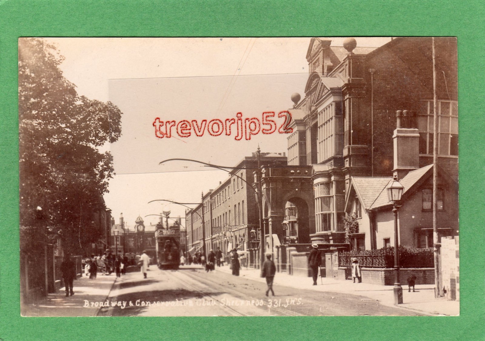 Broadway & Conservative Club Tram Sheerness RP pc unused JWS 331 Ref ...