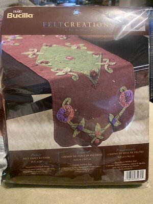 PLAID BUCILLA FELT TABLE RUNNER KIT PANSY | eBay