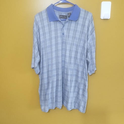 Vintage 90s Bobby Chan Silk Blend Blue Plaid Polo Shirt 2XL Classic Old ...
