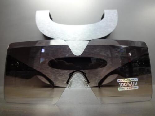 OVERSIZED Modern RETRO SHIELD Style SUN GLASSES Large Frame Flat Lens 5 ...