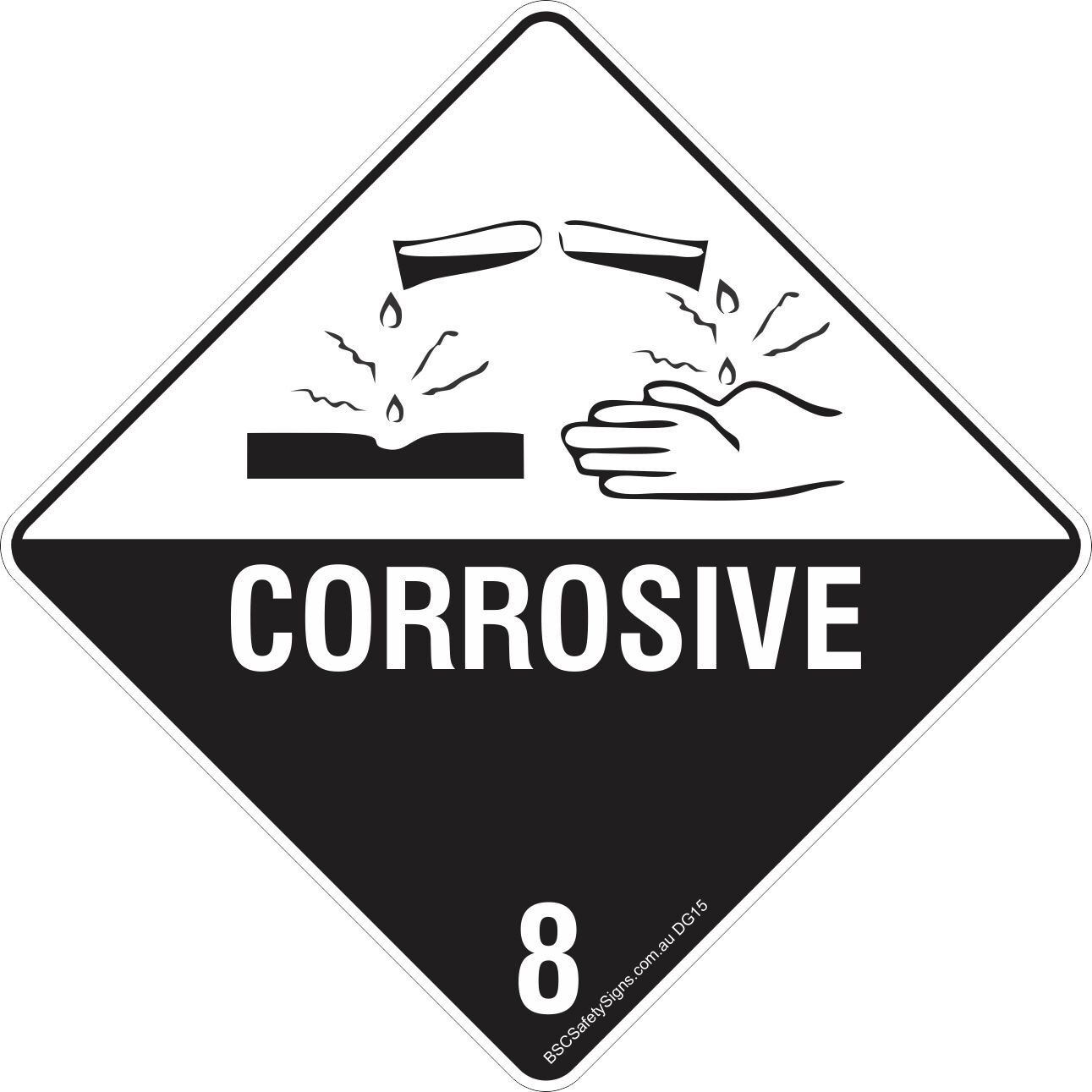 Corrosive 8 Safety Signs, Stickers & Placards | eBay