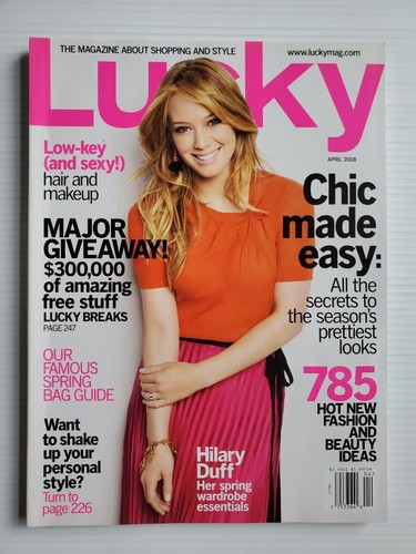 2008 Lucky magazine HILARY DUFF Irina Shayk Simone Villas Boas ...
