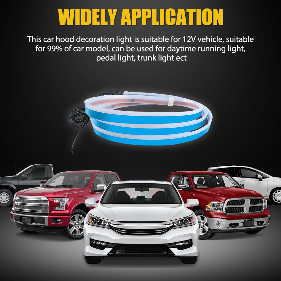Flexible Car Hood LED Meteor Strip Lights Dynamic Scan Start Up Hood ...