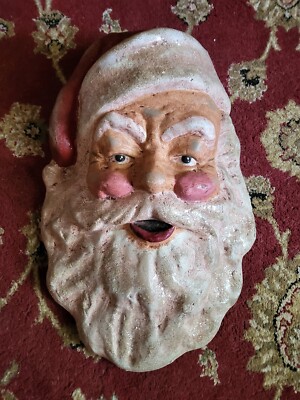 1950s Lg. Paper Mache Hanging Santa Face. | eBay