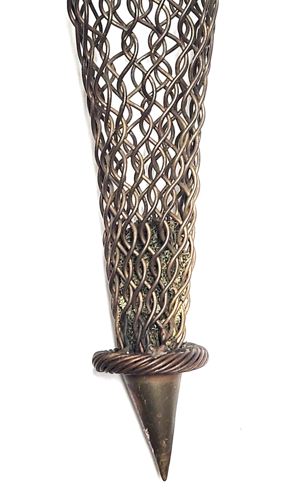 RARE PAIR Antique French Woven Chainmail Brass Wall Pockets Ooh La La ...