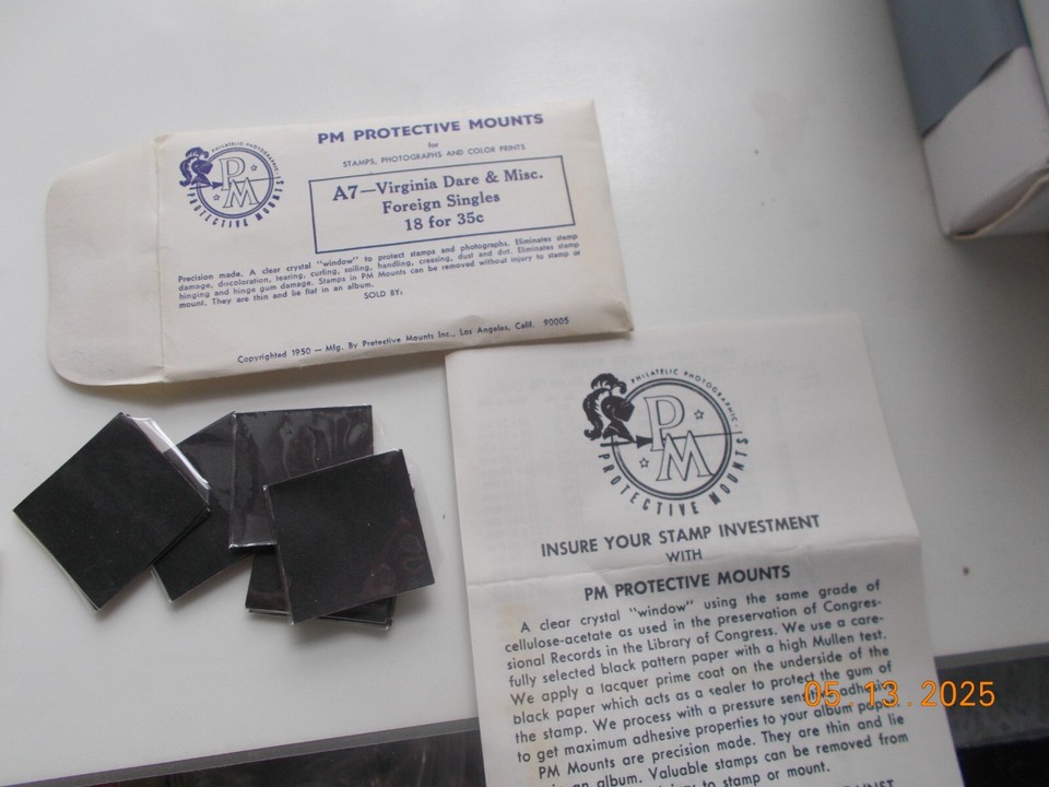 Large Lot of unused Stamp Hinges & 49 Packets PM Protective Stamp ...