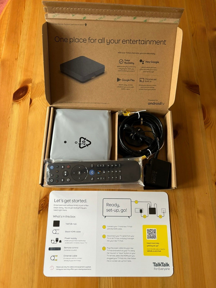 TalkTalk TV Hub Technicolor 4K Youview Android TV Box UZW4054TTG UHD ...