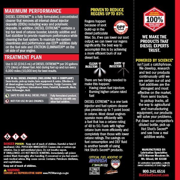 2 Pack Hot Shot's Diesel Extreme Fuel Additive 16oz Powerstroke Cummins ...