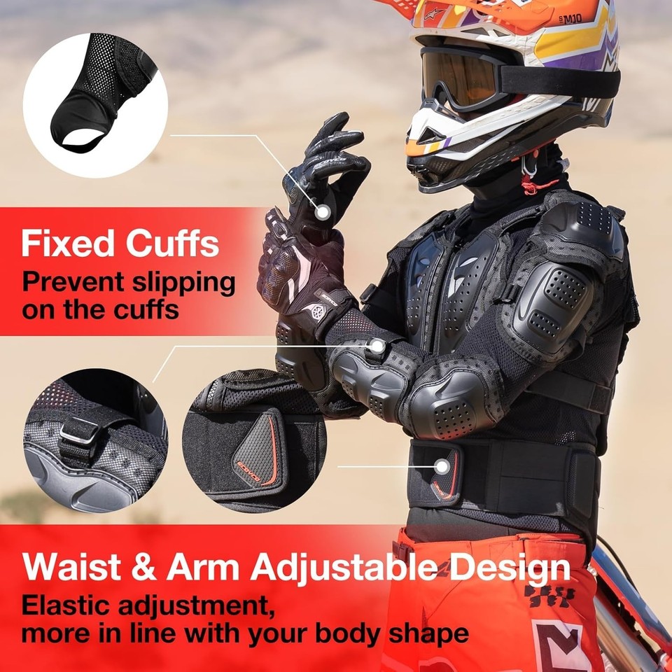 Scoyco Motorcycle Jacket With Armor, Chest and Back Protective Gear ...