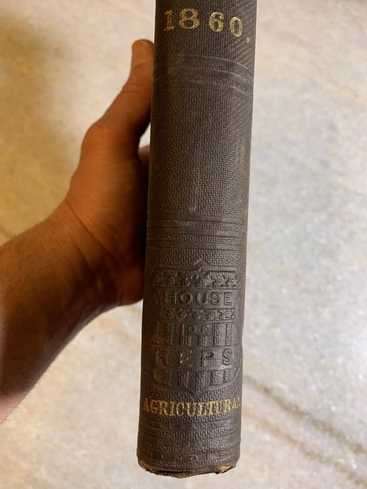 Antique 1860 US Patent Office Report Agricultural Agriculture Book ...