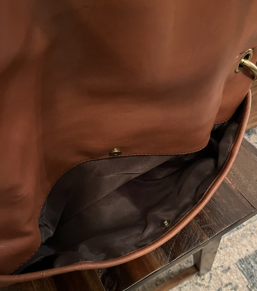 Nine West Handbag Camel Brown Fold-over Lots Of Pockets | eBay