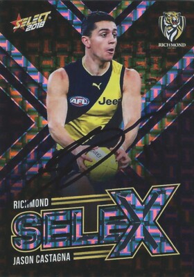 Signed 2018 RICHMOND TIGERS AFL Card JASON CASTAGNA SeleX | eBay