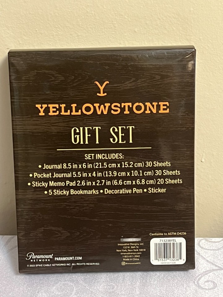 Yellowstone TV show Authentic merchandise Gift Set Journal Pen Memo Pad ...