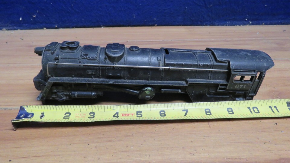 POSTWAR LIONEL 671 O GAUGE STEAM LOCOMOTIVE " SHELL/BOILER FRONT 619705 ...