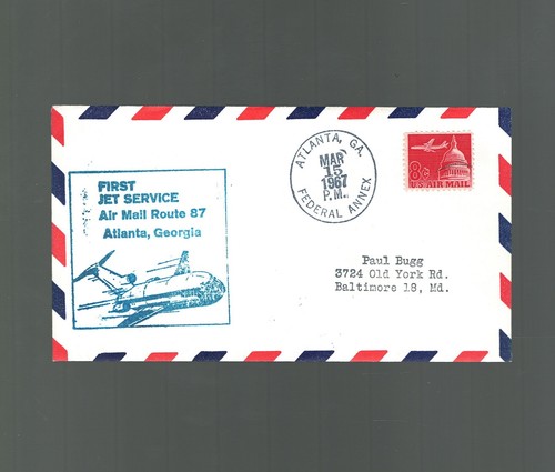 US First Flight Cover Piedmont Aviation Atlanta Georgia Annex 1967 US ...
