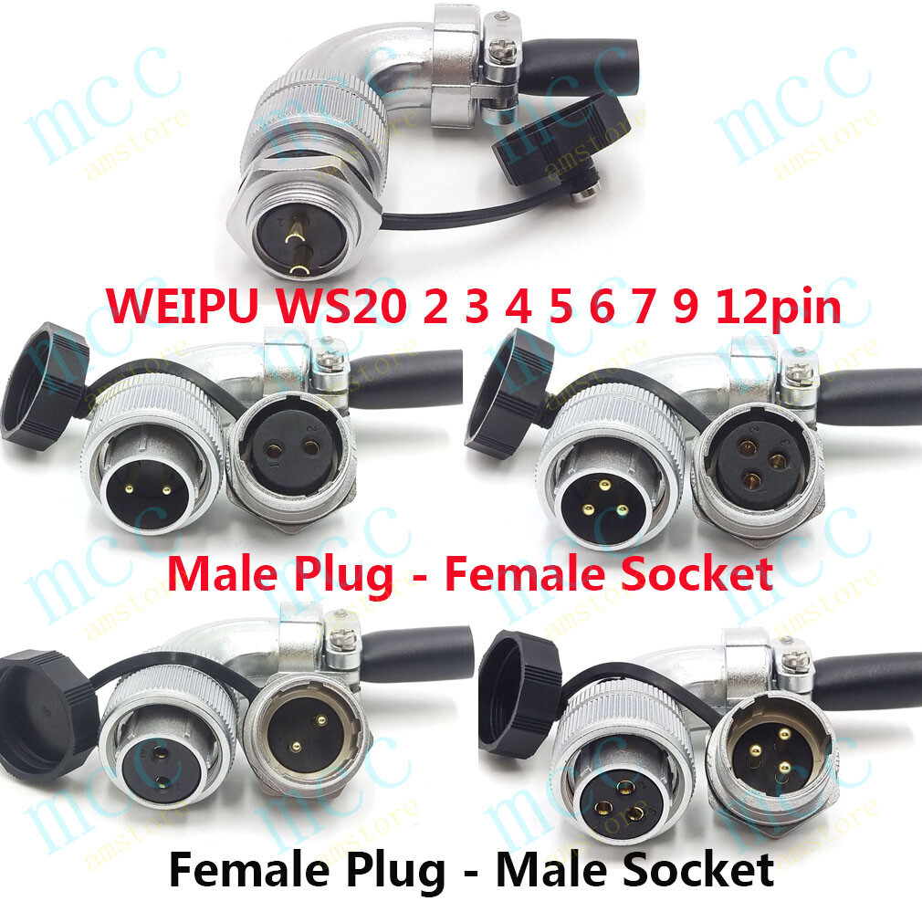 WEIPU WS20 2-15 Pin Elbow Plug and Socket, Aviation Industry Cable Connector | eBay