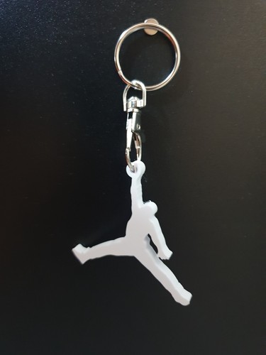 Air Jordan WHITE Key Tag Chain Basketball Michael Jumpman Chicago Bulls ...