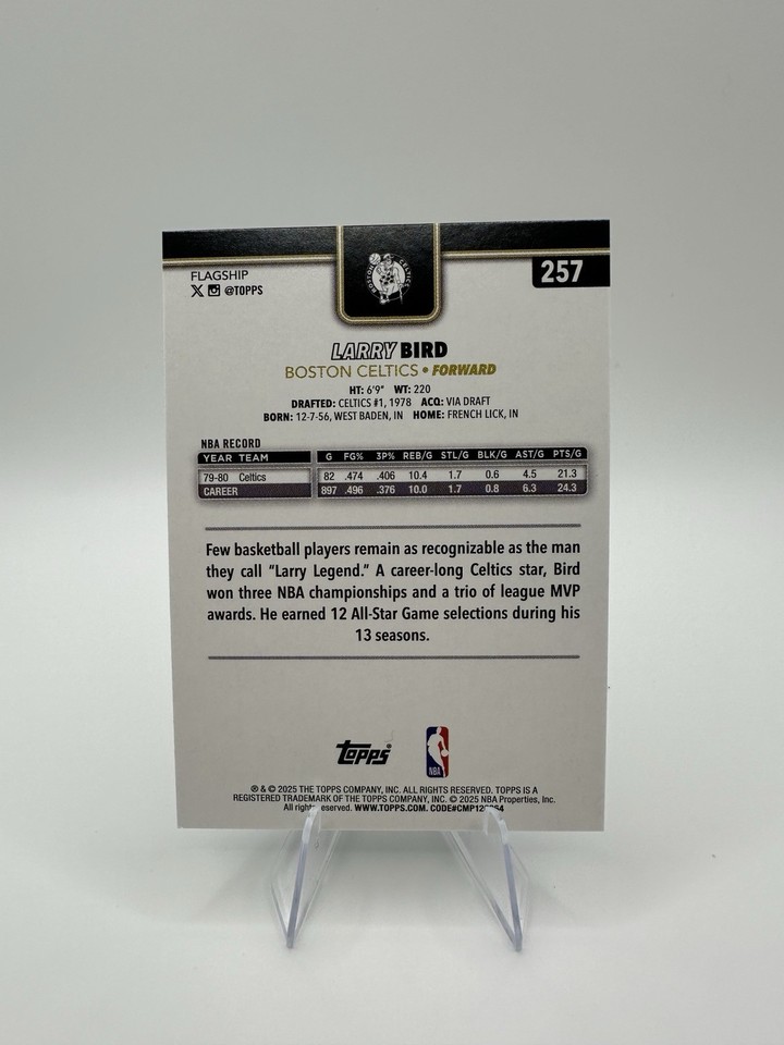 2025-26 Topps Basketball Larry Bird #257 Blackout Parallel | eBay