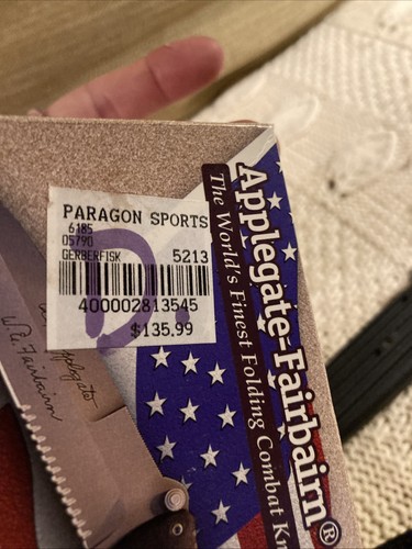 New in Box GERBER APPLEGATE COMBAT FOLDER Knife + Sheath single edge ...