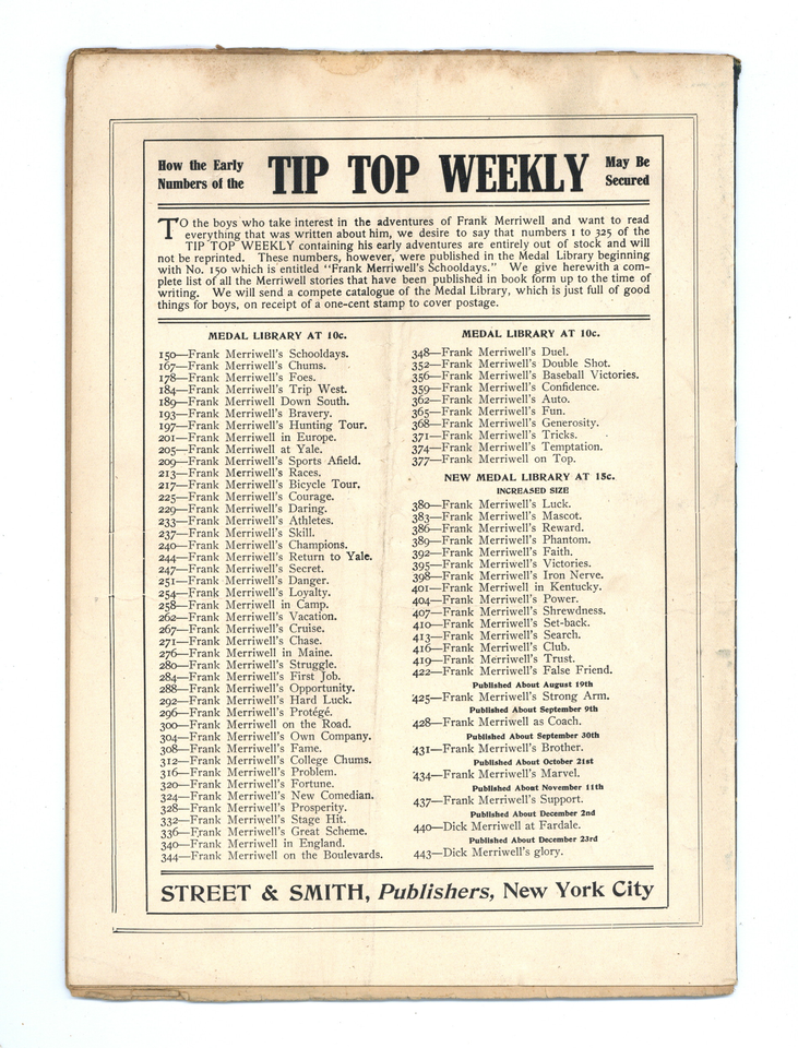 Tip Top Weekly #606 VG+ 4.5 1907 | eBay