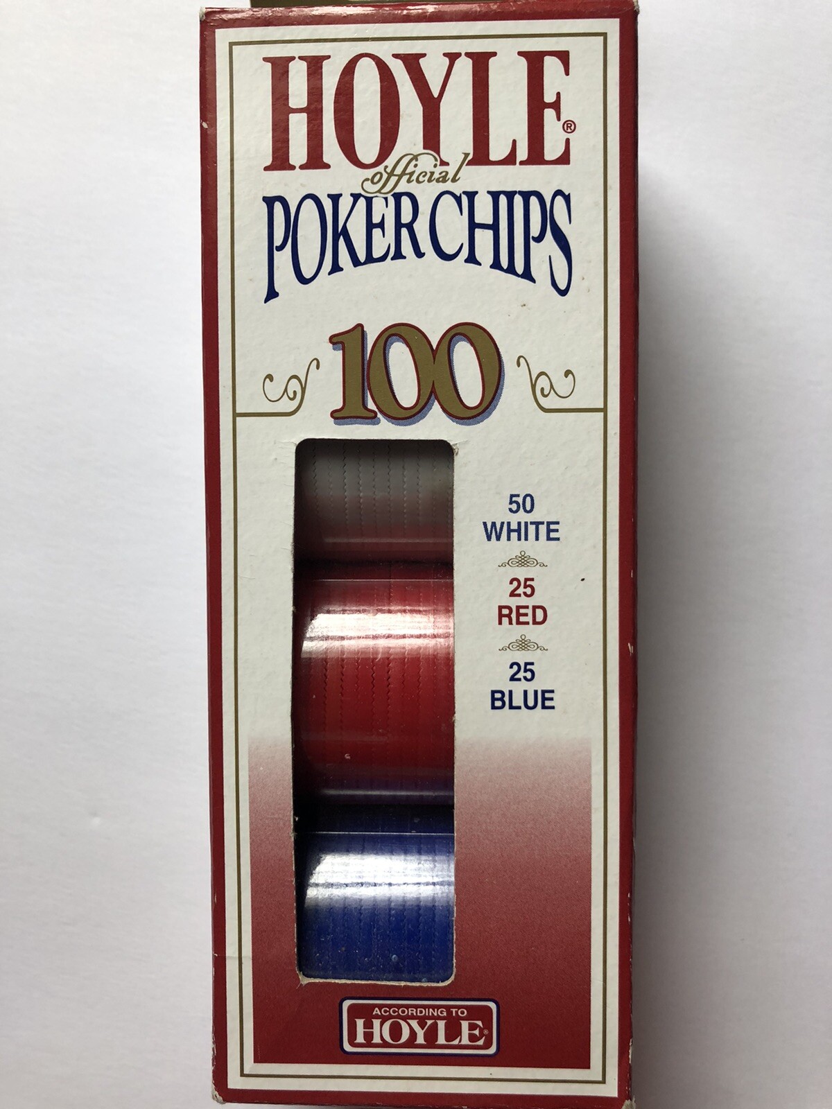 NEW!! Vintage "Hoyle" Official Poker Chips 100 Red White Blue Poker ...