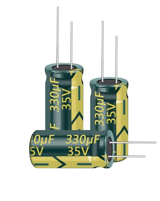 20pcs 35V 330UF Capacitor 8x16mm0.31x0.62in High Frequency Aluminum ...