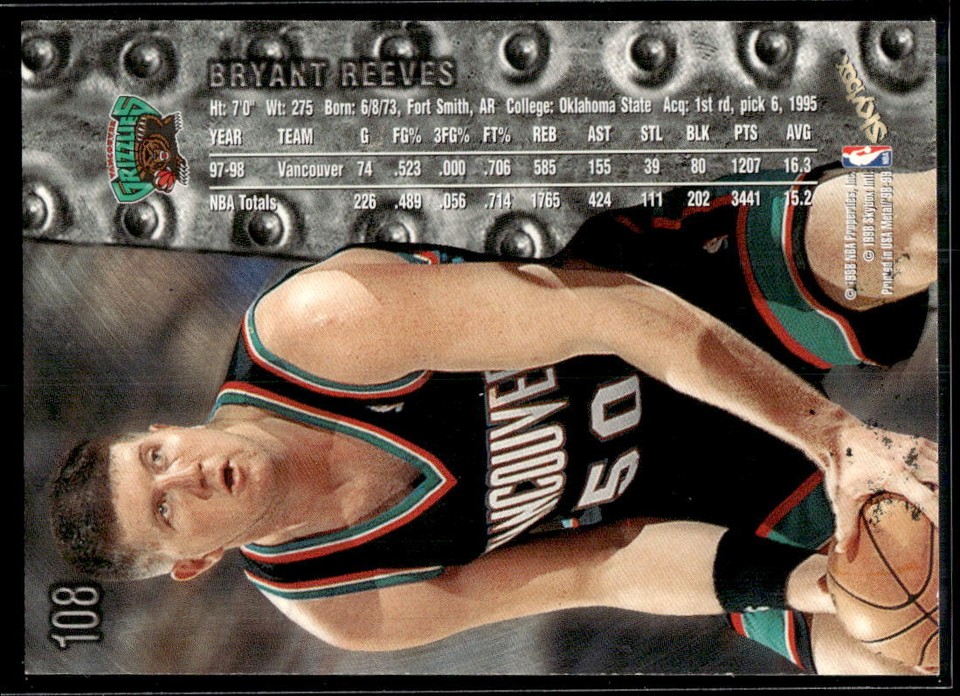 1998 Metal Universe #108 Bryant Reeves Mint | eBay