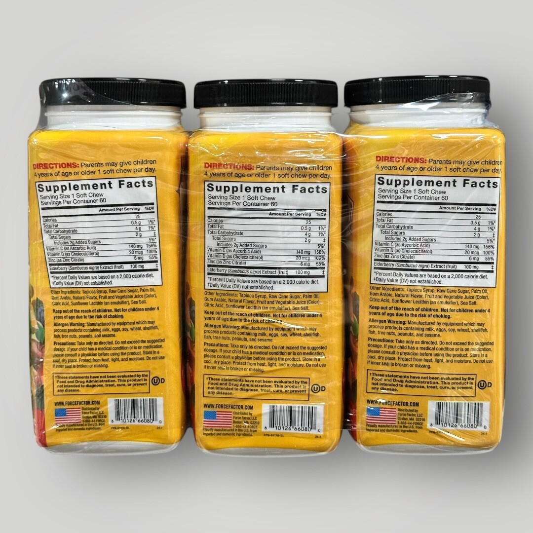 (3)FORCE FACTOR Kids Super Chews IMMUNITY Apple Berry 2026 GREAT VALUE FREE SHIP | eBay