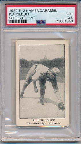 1922 E121 AMERICAN CARAMEL - P.J. KILDUFF - PSA 3.5 VG+ (SVSC) FRESHLY ...