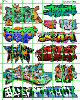 6034 DAVE'S DECALS GRAFFITI TRAIN ART TAGGING BOX CAR WALL FREE ...