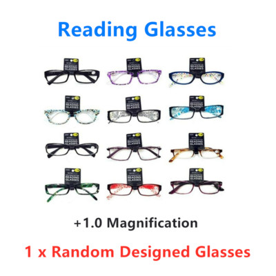 +1.0 Magnification Reading Glasses Fashion Adults Women Ladies Men +1.0 ...