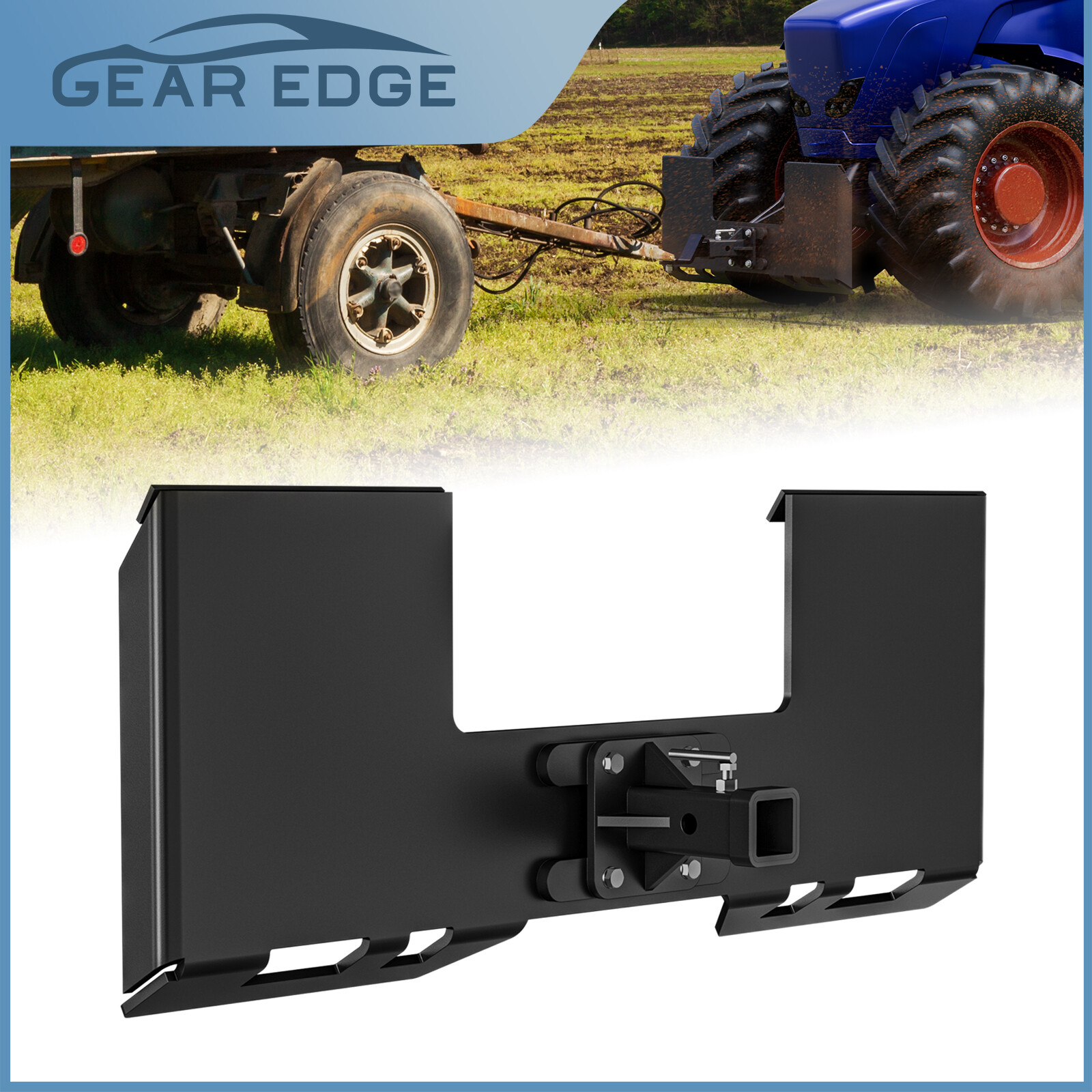 3/8" Skid Steer Mount Plate W/ 2" Detachable Trailer Hitch Receiver ...