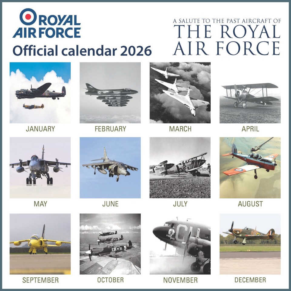 Calendar 2026 UK OFFICIAL RAF Salute To The Past Gift MADE IN BRITAIN ...